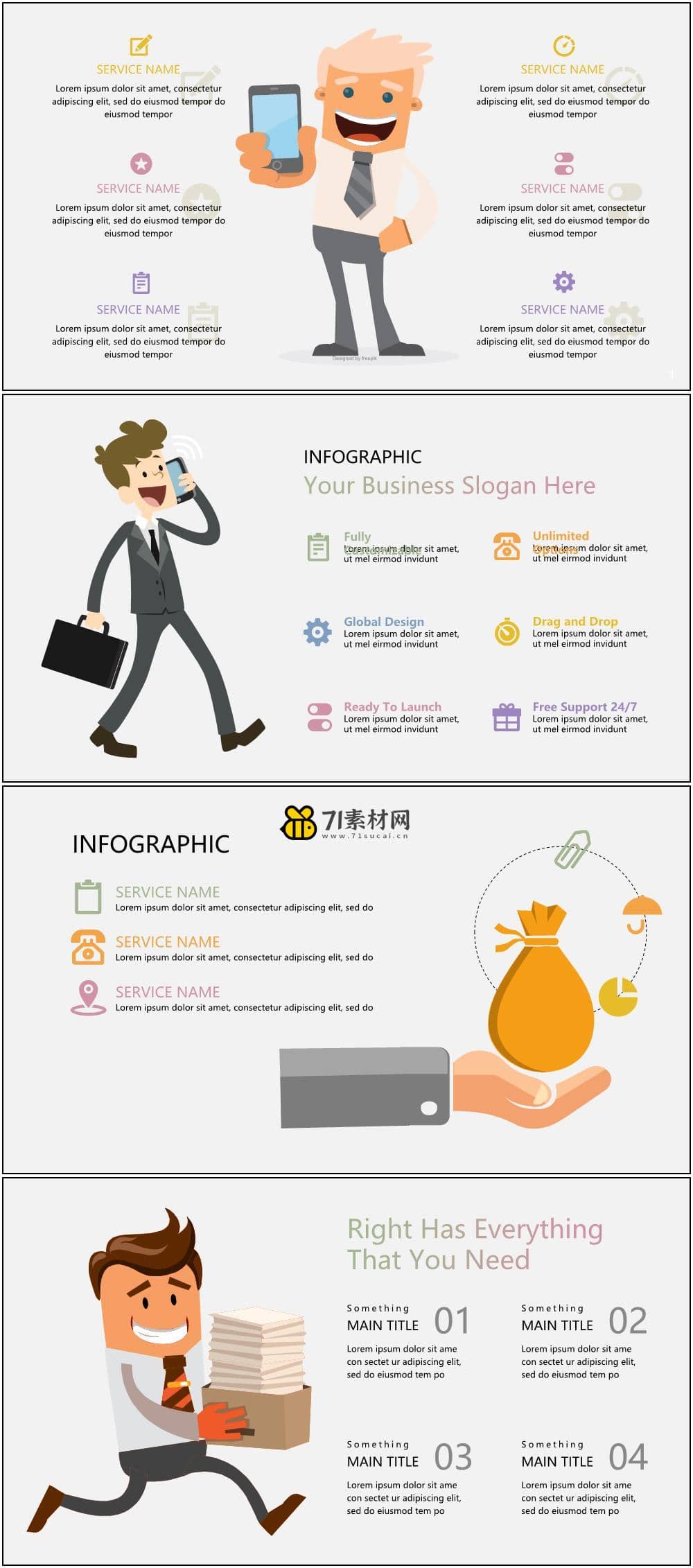 B0323 欧美商务人物PPT图片素材-71素材网